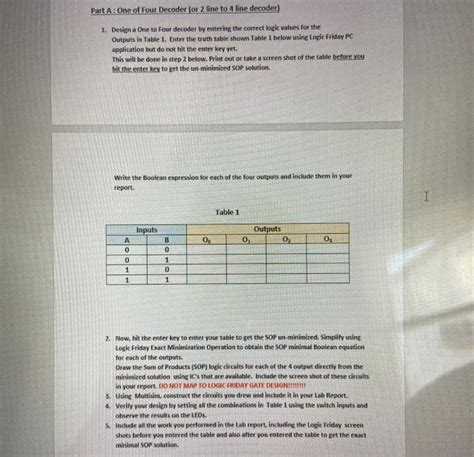 Solved Part A One Of Four Decoder For Line To Line Chegg Com