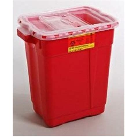 Bd 9 Gallon Red Sharps Container With Clear Slide Top 305602 Bd 9 Gallon Red Sharps Container With Clear Slide Top 305602
