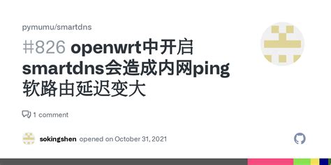 openwrt中开启smartdns会造成内网ping软路由延迟变大 Issue pymumu smartdns GitHub