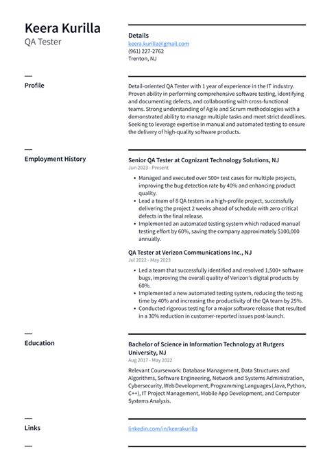 Adobe QA Tester Resume Examples ResumeCat