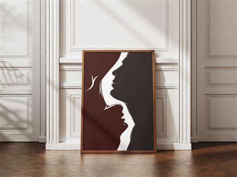 Passionate Wall Art Intimate Red And Black Figures Romantic Digital