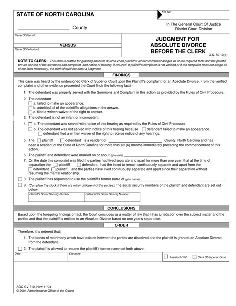 Judgment Absolute Divorce Form ≡ Fill Out Printable Pdf Forms Online