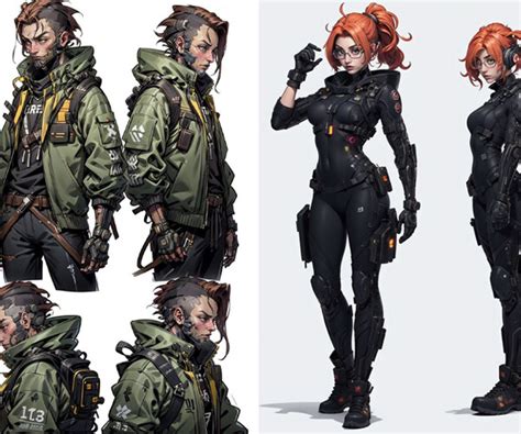 Artstation 398 Anime Cyberpunk World Character Reference Sheet