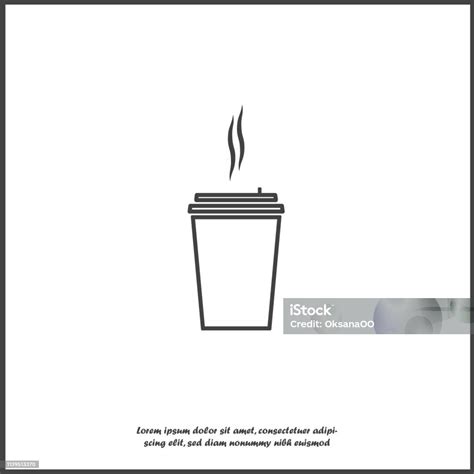 커피의 일회용 컵의 벡터 아이콘입니다 흰색 절연 배경에 접시에 오래 된 커피 음료 일러스트레이션에 대한 스톡 벡터 아트 및 기타 이미지 일러스트레이션 카페 커피 마실
