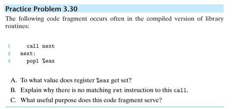 solved practice problem 3 30 the following code fragment