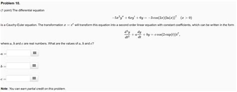 solved problem 10 1 point the differential equation