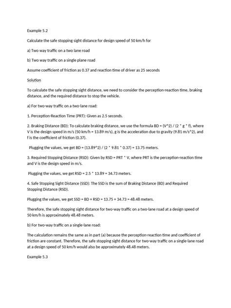 solutions to highway engineering assignment pdf curvature speed