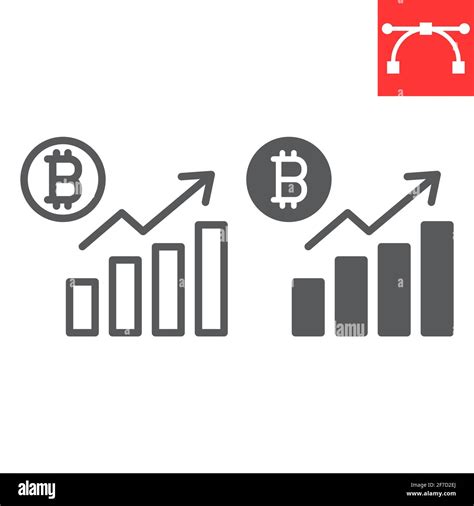 Bitcoin Statistics Line And Glyph Icon Graph And Growth Bitcoin Diagram Vector Icon Vector