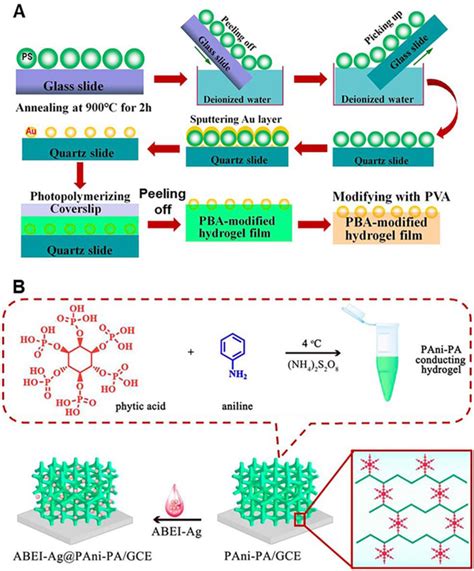 a synthesis of 2d au nanosphere arrays pba pva hydrogel composite