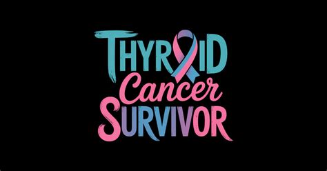 Thyroid Cancer Survivor Awareness Ribbon Teal Pink Blue Thyroid