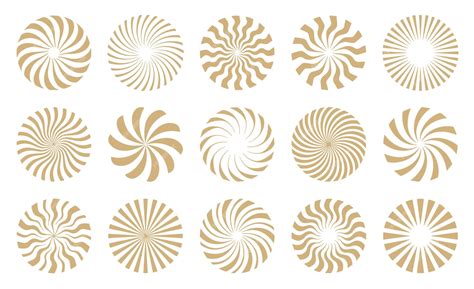 Premium Vector Set Of Abstract Circle Design Elements Round Shapes Radial Rotating Lines