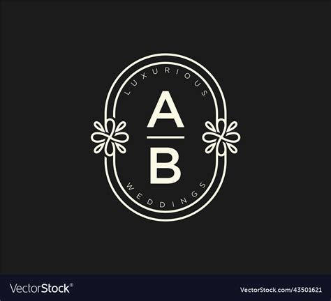 Ab Initials Letter Wedding Monogram Logos Vector Image
