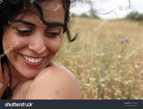 Naked Girl Field Portrait Stock Photo Edit Now