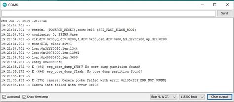 No Core Dump Partition Found 3rd Party Boards Arduino Forum