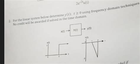 Solved For The Linear System Below Determine Y T T Chegg