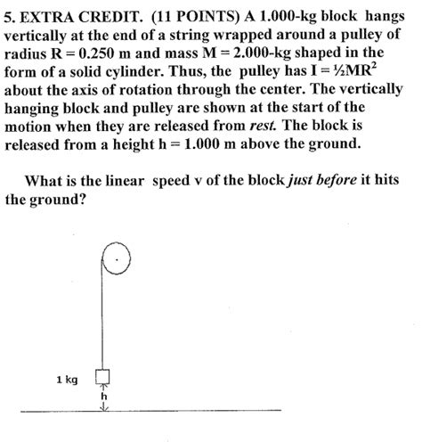solved 5 extra credit 11 points a 1 000 kg block hangs