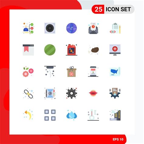 Editable Vector Line Pack Of 25 Simple Flat Colors Of Control Backlog Internet Quality Control