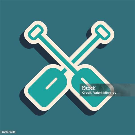 녹색 배경에 격리 된 녹색 패들 아이콘 패들 보트 노 긴 그림자 스타일 벡터 강에 대한 스톡 벡터 아트 및 기타 이미지 강 경쟁 그림자 Istock