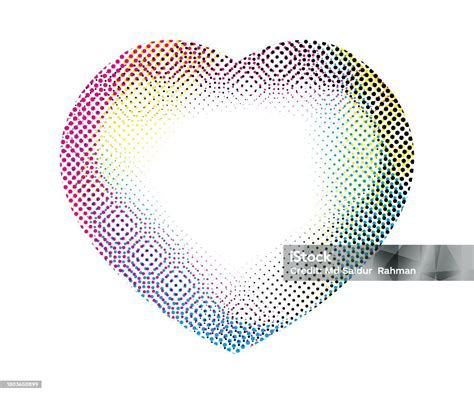 하프 톤 하트 벡터 디자인 흰색 배경에 하프 톤 도트가 있는 다채로운 하트 벡터 일러스트 레이 션입니다 0명에 대한 스톡 벡터 아트 및 기타 이미지 Istock