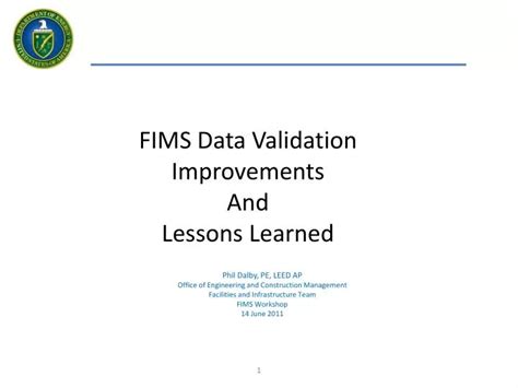 Ppt Fims Data Validation Improvements And Lessons Learned Powerpoint Presentation Id955667