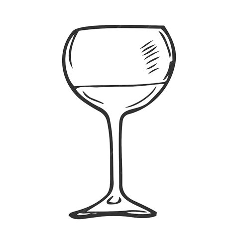 Premium Vector Wine Glass Hand Drawn Outline Doodle Icon Vector