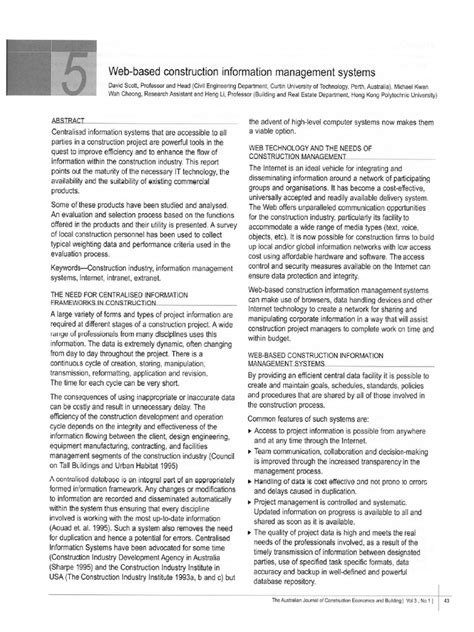 Web Based Construction Information Management Systems Pdf