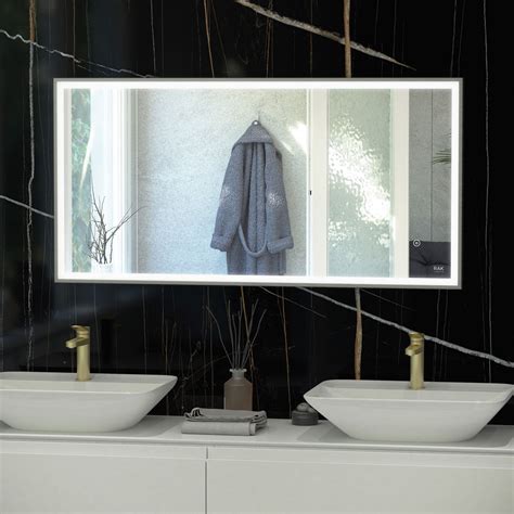 Art Square 1200 X 600 Brushed Nickel Led Mirror By Rak Ceramics