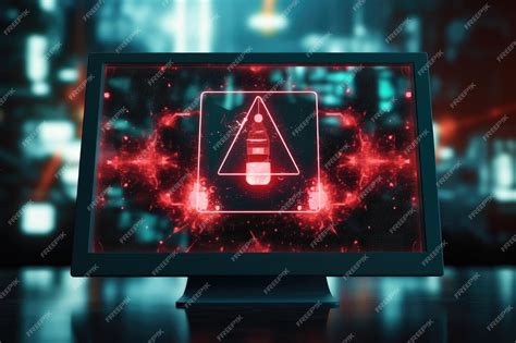 Premium Photo Digital Alert Warning Icon On Lcd Display