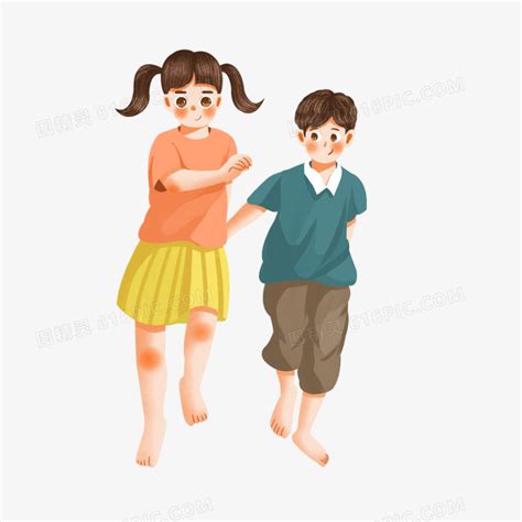 卡通手光脚的儿童奔跑免抠元素图片免费下载png素材编号192imrqwj图精灵