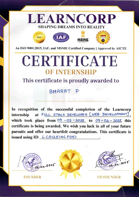 Webdevelopment Industrialtraining Learncorp Techlearning Bharat P