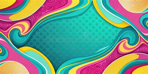 Abstract Colorful Swirls And Curves Background Design With Teal And Yellow Accents Generative