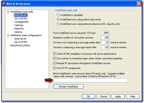 mdaemon 13 x option for binding worldclient to additional ip addresses