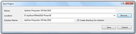 membuat project baru vb net 2010 pintar vb tutorial visual basic