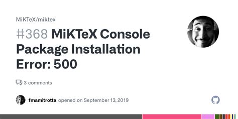 MiKTeX Console Package Installation Error Issue MiKTeX Miktex GitHub