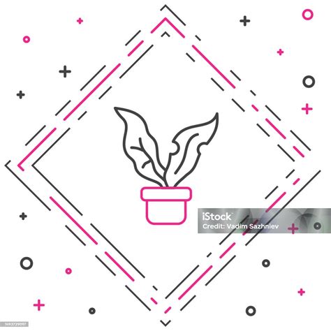 흰색 배경에 격리 된 냄비 아이콘에 라인 식물 냄비에서 자라는 식물 화분에 심은 식물 표지판 다채로운 개요 개념 벡터 0명에 대한 스톡 벡터 아트 및 기타 이미지 Istock