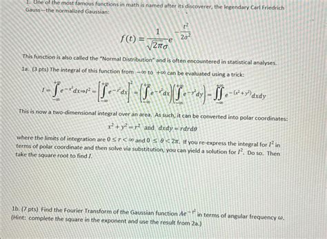 Solved 1 One Of The Most Famous Functions In Math Is Named