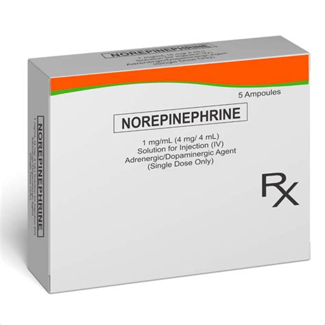 Norepinephrine 1mg Ml 4mg 4ml Solution For Injection Iv Herbal Healing Ayurveda