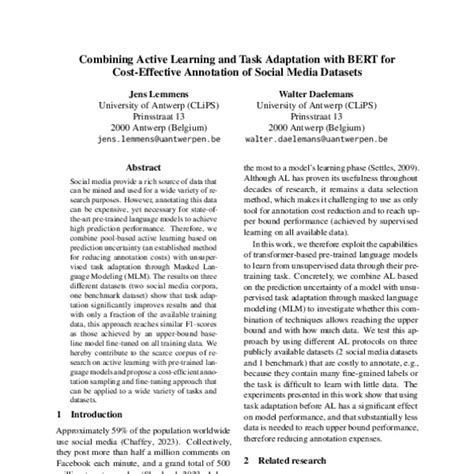 Combining Active Learning And Task Adaptation With Bert For Cost