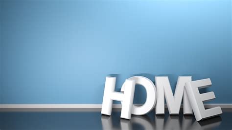 파란색 벽에 기대어 있는 홈 쓰기 3d 렌더링 일러스트레이션 3차원 형태에 대한 스톡 사진 및 기타 이미지 3차원 형태 가정 생활 개념 Istock