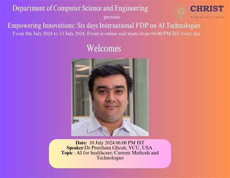 Department Of Cse Christ University On Linkedin Greetings From Dept Of Cse Soet We Are