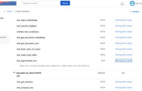 grader error different from expected output still passed nlp with