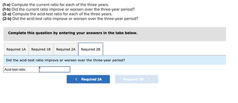 Solved 1 A Compute The Current Ratio For Each Of The Three Chegg Com