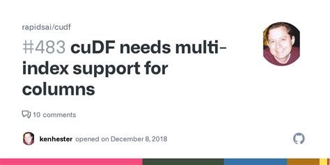 cudf needs multi index support for columns · issue 483 · rapidsai cudf
