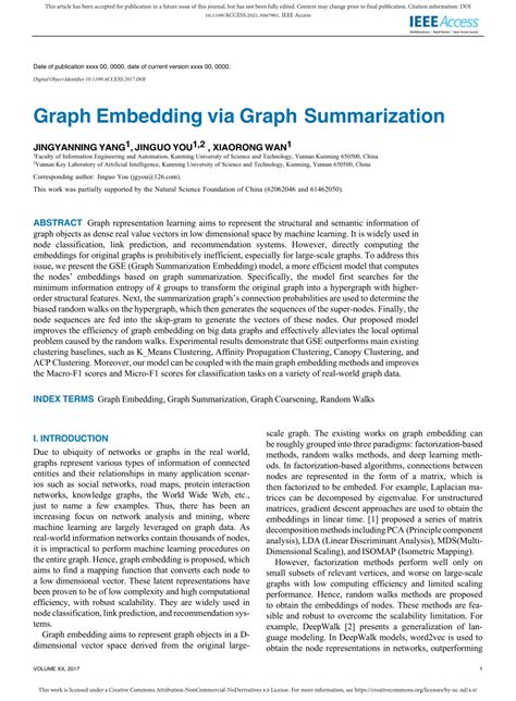 Pdf Graph Embedding Via Graph Summarization