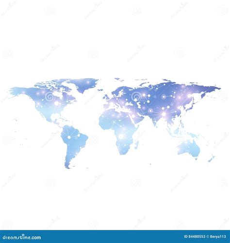 World Map With Global Technology Networking Concept Digital Data