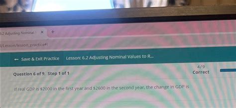 solved 6 2 ﻿adjusting nominali lesson lesson practice save