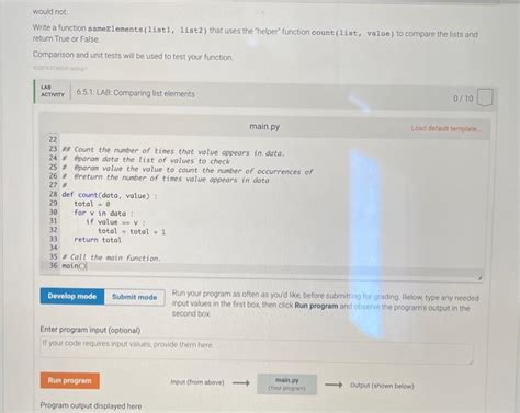 Solved 65 Lab Comparing List Elementswrite A Program That