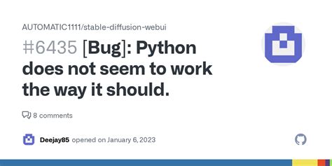 Bug Python Does Not Seem To Work The Way It Should · Issue 6435