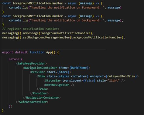 React Native Firebase Notification Setbackgroundmessagehandler Not Getting Invoked When App Is