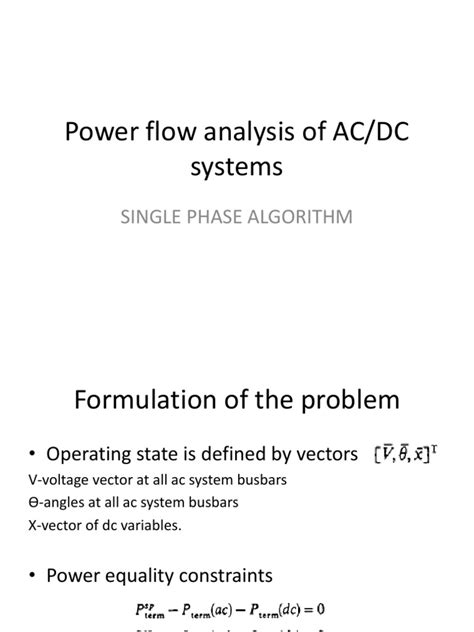 Ac Dc Load Flow 1 Phase Pdf Direct Current Transformer